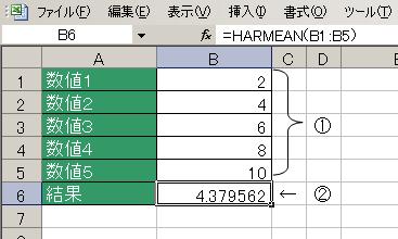 HARMEAN関数 | Excel関数一覧