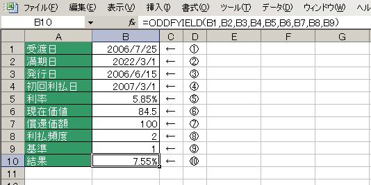 ODDFYIELD関数 | Excel関数一覧